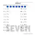 Adding Seven Equations Worksheet by Teach Simple
