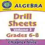 Algebra - Drill Sheets Vol. 3 Gr. 6-8 by Teach Simple