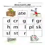 ATE Word Family Worksheet by Teach Simple