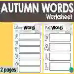 Autumn Vocabulary Words by Teach Simple