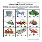 Beginning Blends Transportation Worksheet by Teach Simple
