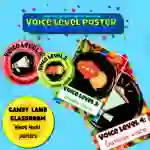 Candy land classroom decoration voice level posters by Teach Simple