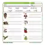 Christmas Writing Vocabulary Words Worksheet by Teach Simple