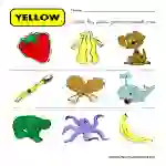 Circling Examples of Yellow Worksheet by Teach Simple