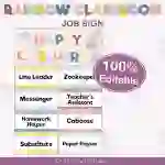 Classroom Job Sign in Rainbow Theme - 100% Editable by Teach Simple