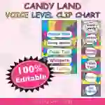 Classroom Voice Level Clip Chart in Candy Land Theme - 100% Editable by ...