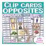 Clip Cards - Opposites including spelling and vocabulary by Teach Simple