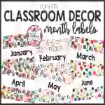 Confetti Classroom Decor - Month Labels by Teach Simple