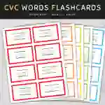 CVC Words Tracing Flashcards: Short Vowels (A E I O U), CVC Words List ...