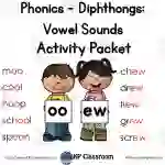 Diphthong OO EW Vowel Sounds Activity Packet and Worksheets by Teach Simple