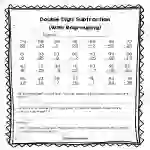 Double Digit Subtraction With Regrouping Assessment by Teach Simple