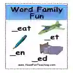EAT, ED, EN, ET Word Family Fun Activity by Teach Simple