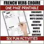 French Irregular Verb Croire Worksheet - 6 Activities - One Page ...