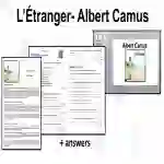 French: L'Etranger- Albert Camus- Article and Worksheet by Teach Simple