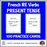 French: Present Tense RE Verbs - Practice Cards by Teach Simple