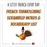 French Thanksgiving Vocabulary List & Scrambled Words - Distance ...