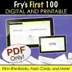 Fry's First 100 Sight Words - Digital and Printable Fill-in-the-Blanks ...
