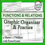 Functions & Relations Graphic Organizer and Practice Packet by Teach Simple