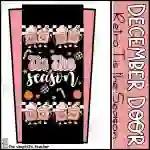 Groovy Retro Christmas Door Decoration Kit or December Bulletin Board ...