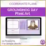 Groundhog Day Math Coordinate Plane Pixel Art Activity by Teach Simple