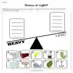 Heavy or Light Worksheet by Teach Simple