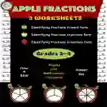 Identifying Fractions Worksheets-Apple Theme by Teach Simple