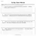 In My Own Words Worksheet by Teach Simple