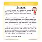 Integrity Character Reading Comprehension Worksheet by Teach Simple
