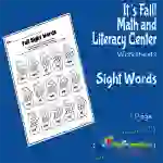 It's Fall! Kindergarten Math & Literacy Center: Sight Words by Teach Simple