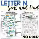 Letter N Seek and Find Worksheets by Teach Simple