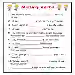 Missing Verbs Worksheet by Teach Simple