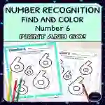 Number Recognition Worksheets - Number 6 - Find and Color Activities ...