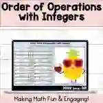 Order of Operations with Integers Self-Checking Digital Activity by ...