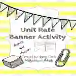 Rate and Unit Rate Banner Activity by Teach Simple
