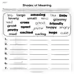 Shades of Meaning Worksheet by Teach Simple