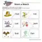 Short A Matching Game Worksheet by Teach Simple