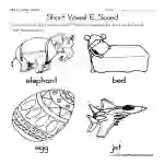 Short Vowel E Worksheet by Teach Simple
