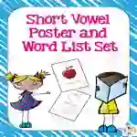Short Vowel Posters and Word List Set. by Teach Simple
