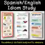 Spanish/English Idiom 3 pack (clothing, body parts, numbers) by Teach ...