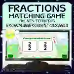Spring Fractions Matching Game Activity - 1/2s to 1/5s - Digital ...
