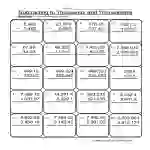 Subtracting Thousands Thousandths Worksheet by Teach Simple