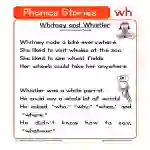 Whitney and Whistler WH Phonics Stories Reading Comprehension Worksheet ...