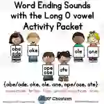 Word Ending Sounds with the Long O Vowel Activity Packet and Worksheets ...