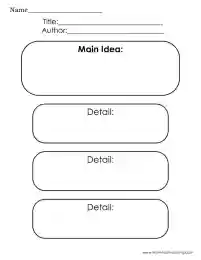 Main Idea And Supporting Details Graphic Organizer Printable
