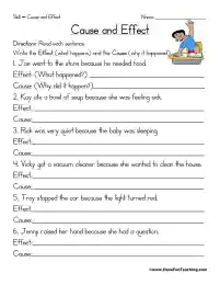 Cause And Effect Worksheets For 5th Graders