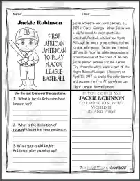 Jackie Robinson Worksheet Jackie Robinson: More Than A Baseball Player