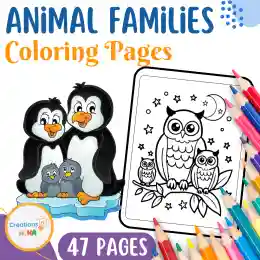 animal families coloring pages