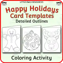 coloring holiday cards printable