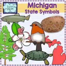 michigan state symbols coloring pages