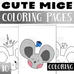 simple cartoon mice coloring pages